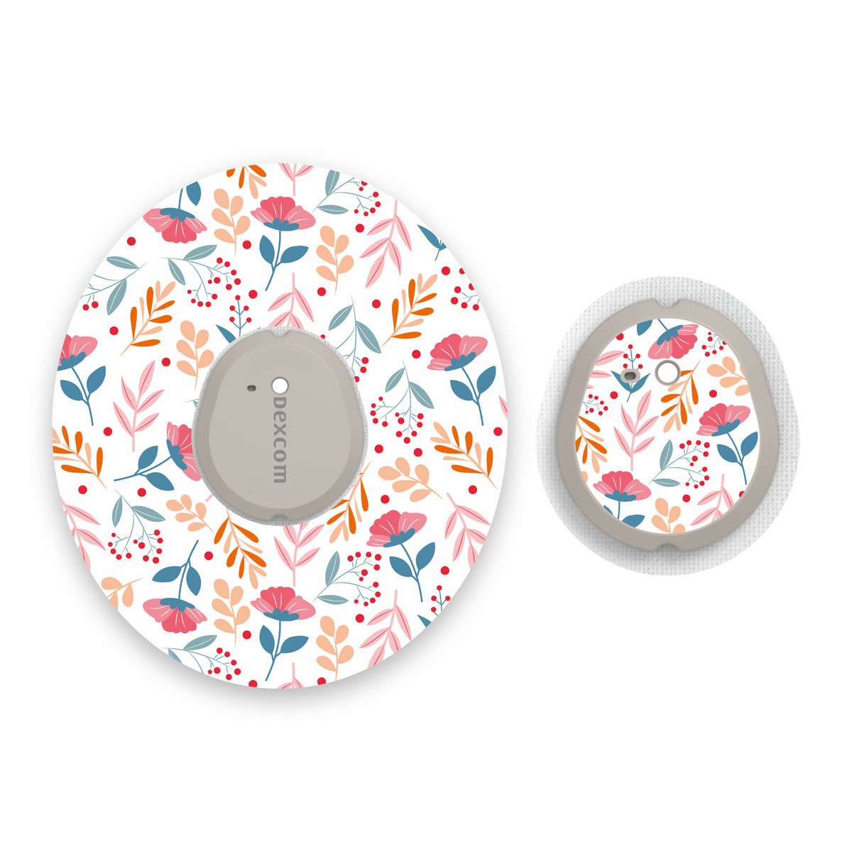 Pink Flowers Dexcom G7 Diabetes Patch with Matching Vinyl Centre Stick ...