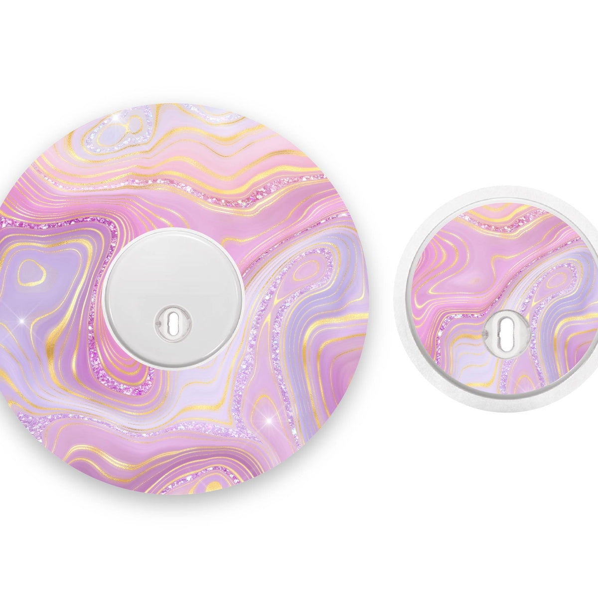 Pink Marble Sparkle Effect Freestyle Libre 3 Diabetes Patch with Match ...